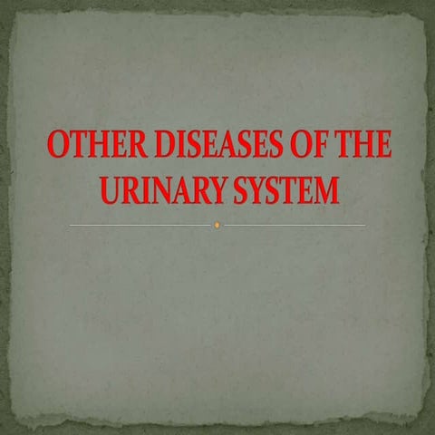 Other diseases of the urinary system | PPT