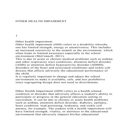 Other Health Impairment #2 | PPT