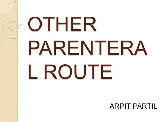 Intra peritoneal (ip) route of drug administration | PPTX