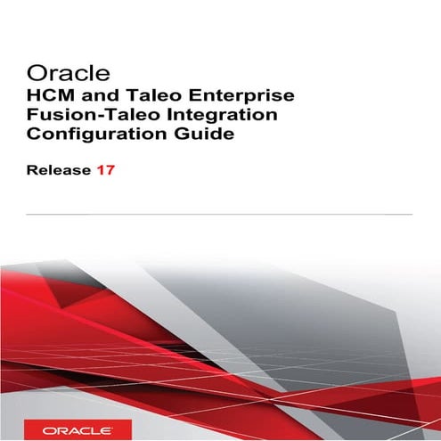 Oracle HCM and Taleo Enterprise Fusion-Taleo Integration Configuration ...