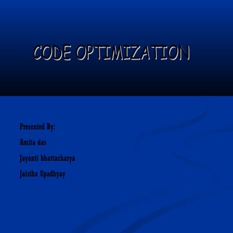 Compiladores - Otimização de código Intermediário | PPT