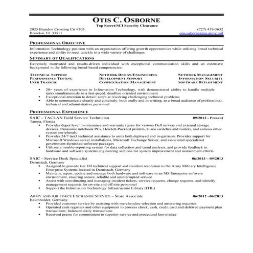 Otis osborne resume | PDF
