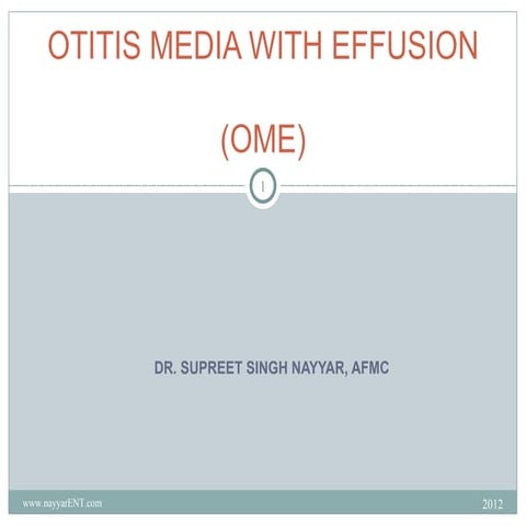 Otitis media with effusion ome | PPT