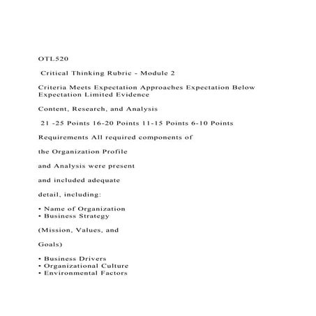 MGT520 Critical Thinking Writing Rubric - Module 10 .docx
