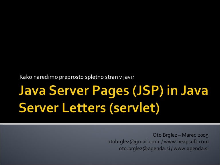 Java Servlet in JSP