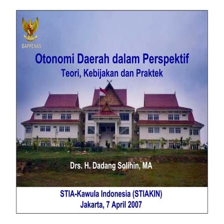 Otonomi Daerah dalam Perspektif Teori, Kebijakan, dan Praktek | PDF