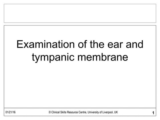Examination of ear | PPT