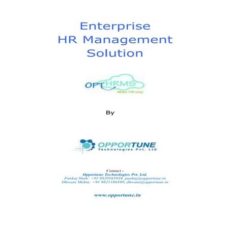 Opportune Payroll, HRMS, HRIS online system | PDF