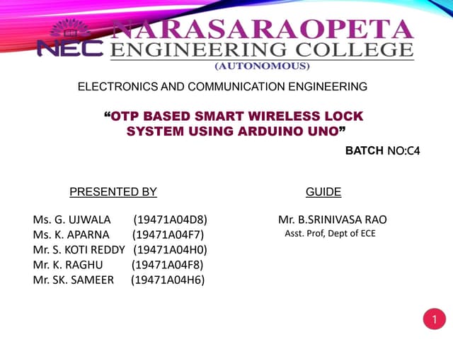 Smart door lock system | PPTX