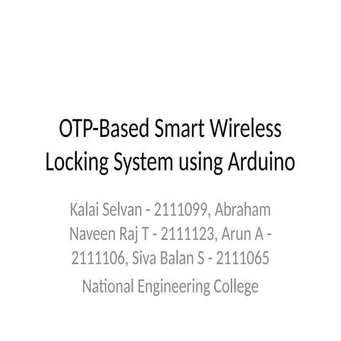 Otpwirelesslockingsystempresentationpptx 
