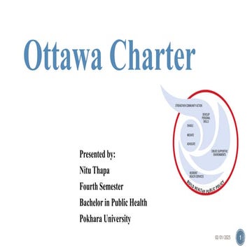 Ottawa Charter: A blueprint for the Healthier communities | PPTX