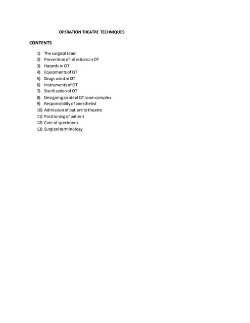 OT Check List | PPT