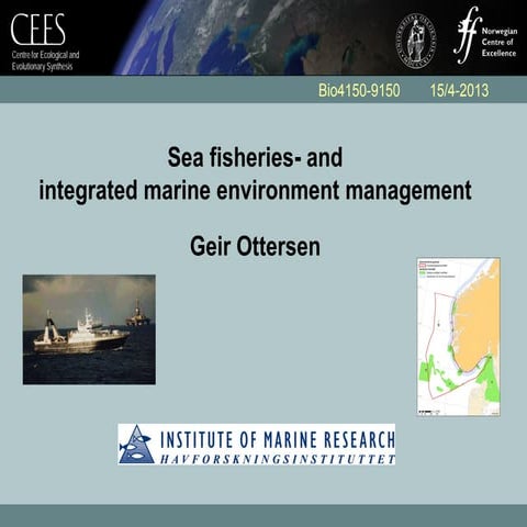 Lecture on Sea fisheries- and integrated marine environment management ...