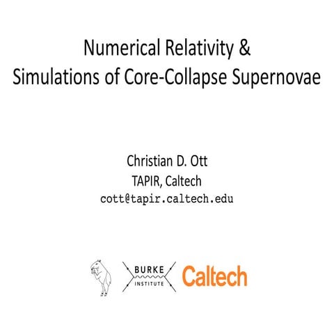 Numerical Relativity And Simulations Of Core Collapse Supernovae Pdf