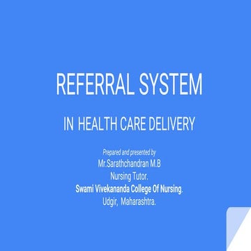 Community Health Nursing- referral-system | PPTX