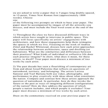 ou are asked to write a paper that is 5 pages long double-spaced, in.docx