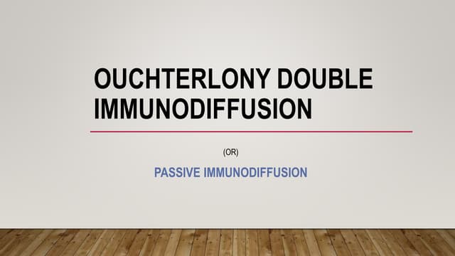 Ouchterlony double diffusion | PPTX