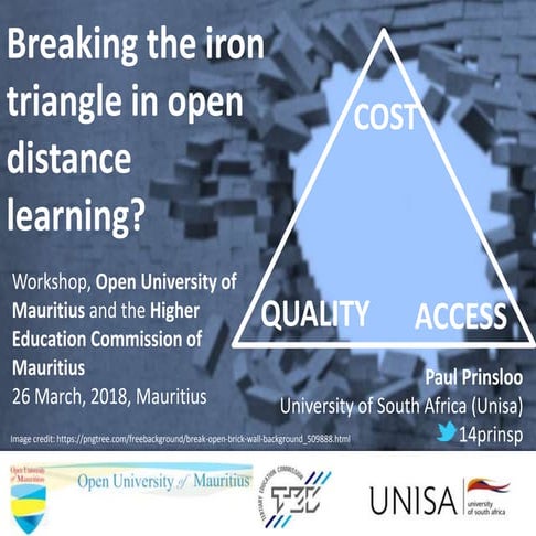 Breaking the iron triangle in open distance learning? | PPT
