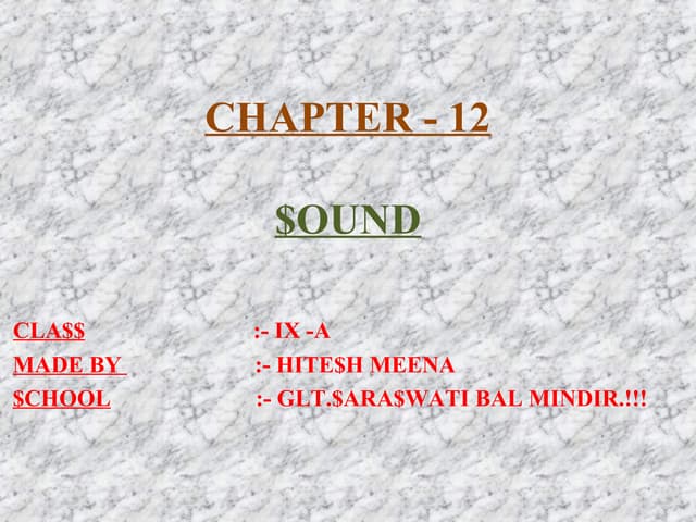 chapter sound for class 9 ppt | PPTX