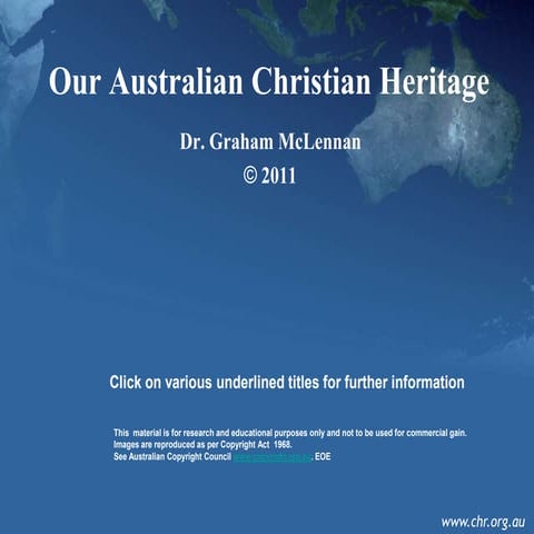 Our Australian Christian Heritage | PPT