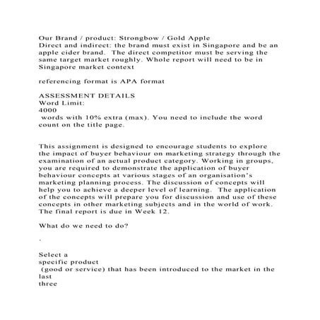 Our Brand product Strongbow Gold AppleDirect and indirect th.docx | Marketing and Advertising ...