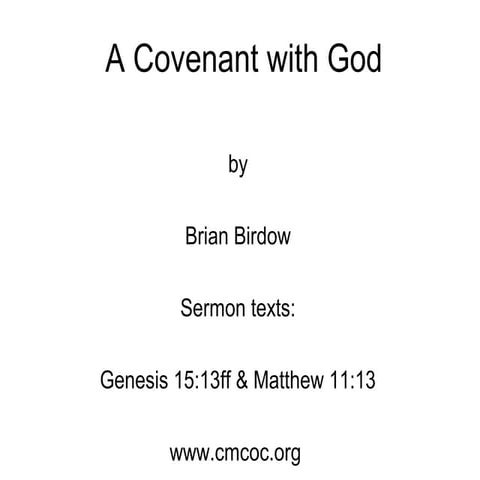 Our covenant with God | PPT
