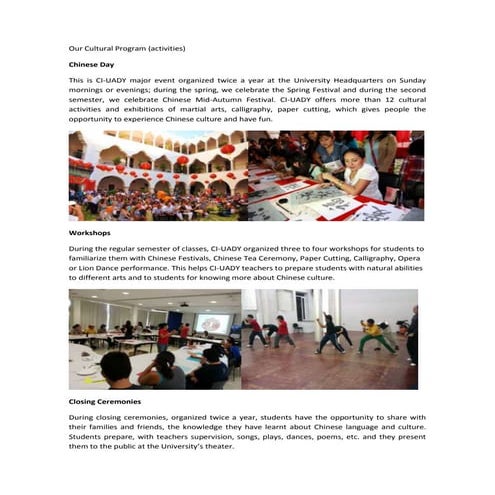 Our Cultural Program | PDF