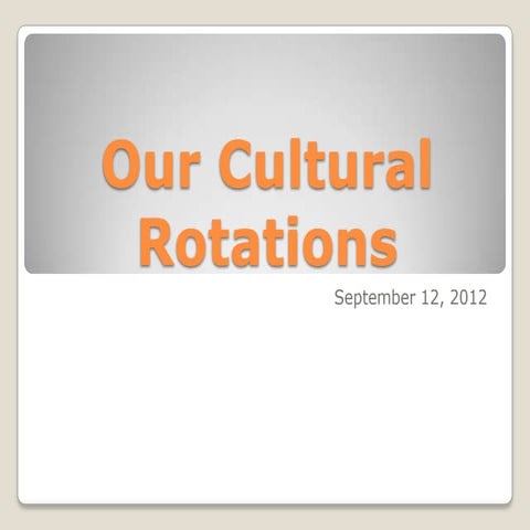 Our Cultural Rotations | PPTX | Food & Drink