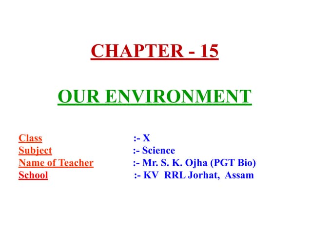 Our environment class 10 | PDF