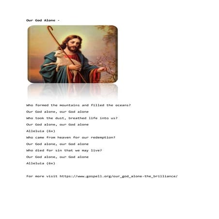 Our God Alone Pdf