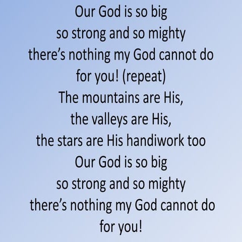 Our God is so big | PPTX