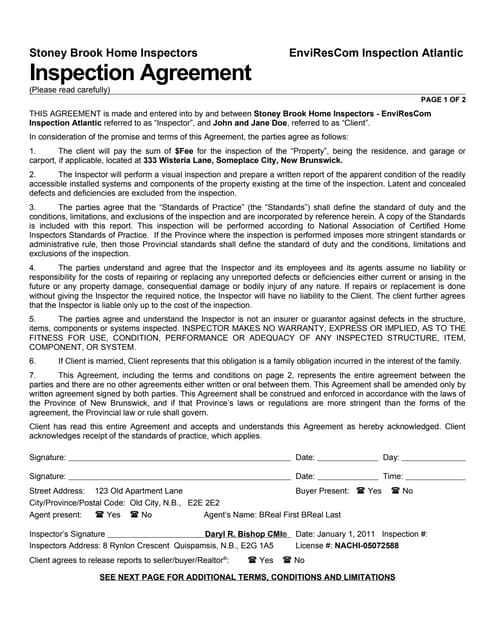 Home inspection-agreement | PDF