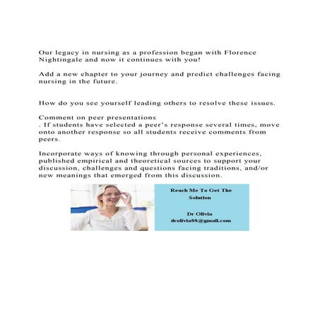 Our legacy in nursing as a profession began with Florence Nighti.docx