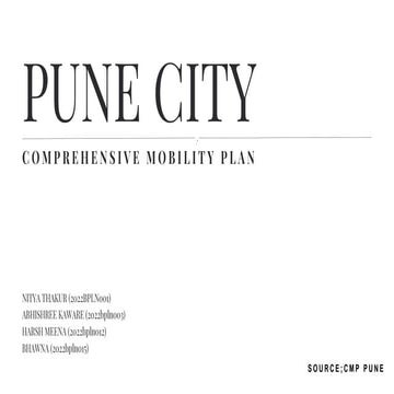 Summery of Comprehensive Mobility Plan pune | PDF