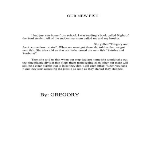 Our new fish | DOC | Fish and Aquariums | Pets