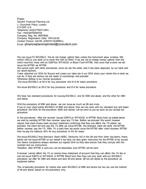 Process Flow Chart - Sblc Issuance And Monetization | PPTX | Business ...