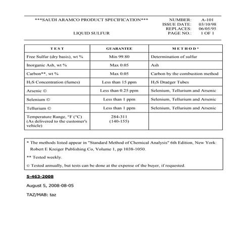 Our source aramco specs | PDF