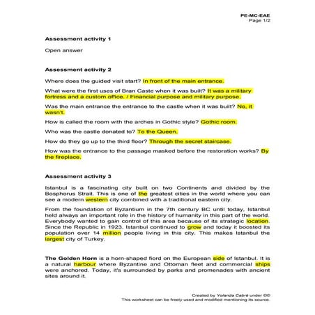 Important people assessment answer key | DOCX