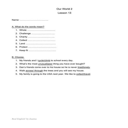 Our world 2 lesson 22 | PDF