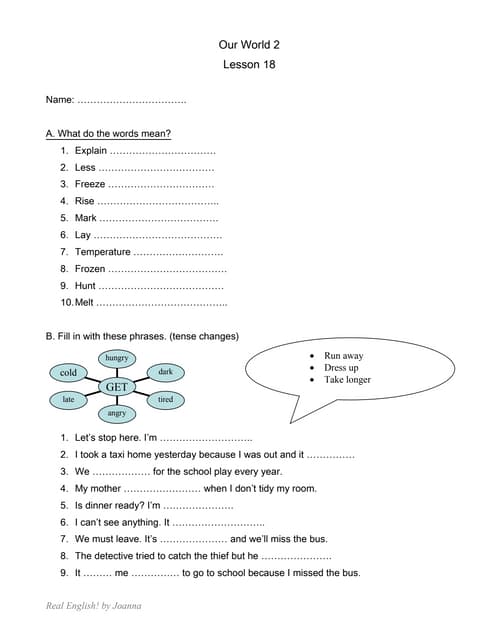 Our world 2 lesson 12 | PDF