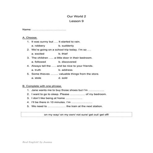 Our world 2 lesson 9 | PDF