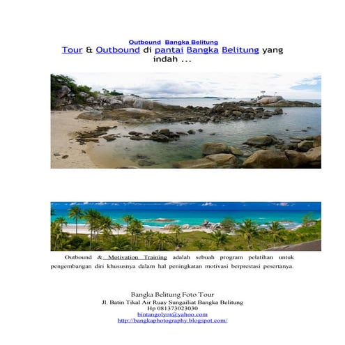 Tour bangka belitung | DOC