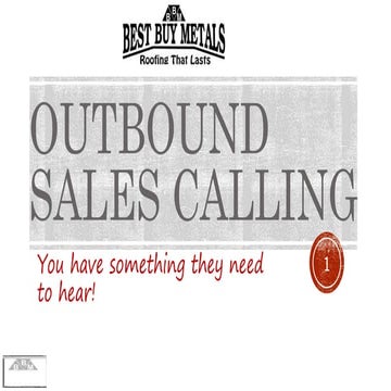 Outbound Sales Calling | PPTX