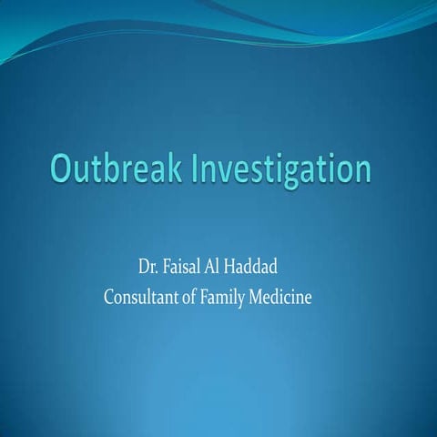 Outbreak investigation | PPT