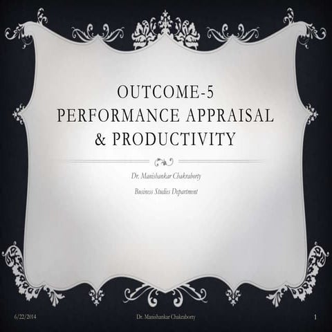 Outcome 5 of Performance Appraisal and Productivity | PPTX