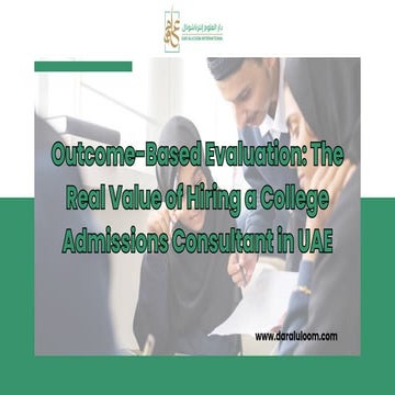 Outcome-Based Evaluation The Real Value of Hiring a College Admissions ...