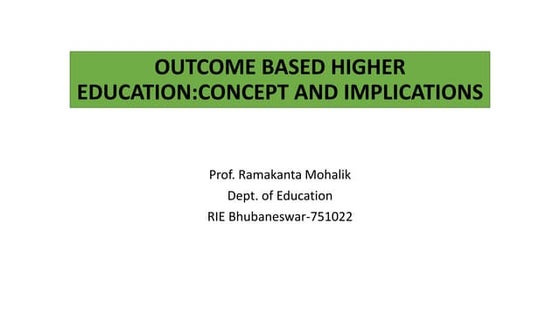 OUTCOMES-BASED EDUCATION (OBE) OR OUTCOMES-BASED TEACHING AND LEARNING ...