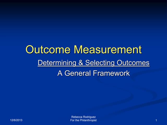 Appropriate Outcome Measures for Lower Level Patients | PPTX