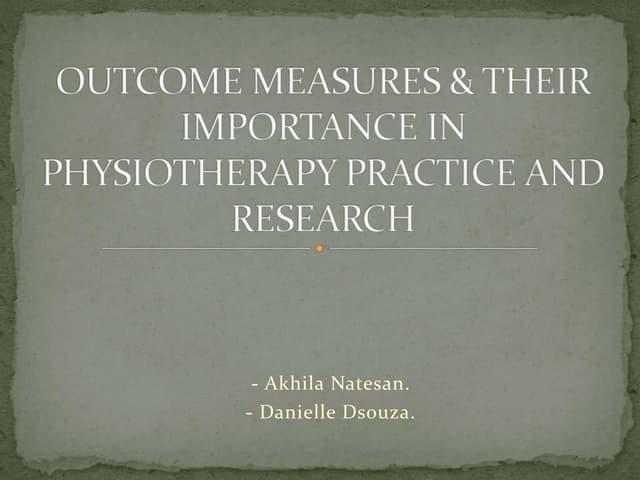 Introduction to outcome measures | PPTX