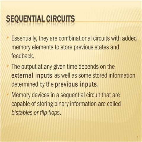 sequential circuits | PPT | Data Storage and Warehousing | Computing